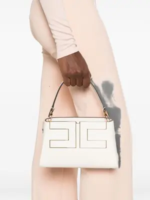 Elisabetta Franchi Faux Leather Handheld Bag - White