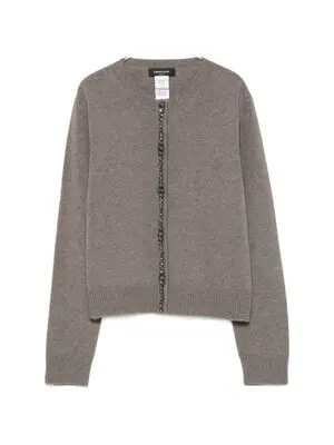 Fabiana Filippi Embellished Wool Cardigan - Brown