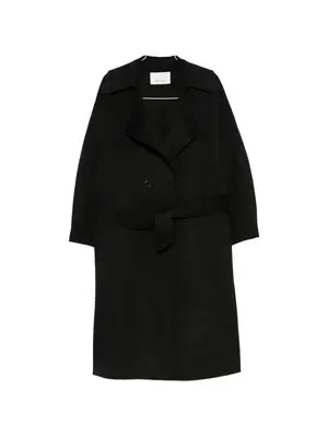 THE FRANKIE SHOP Issen Wool Blend Long Coat - Black