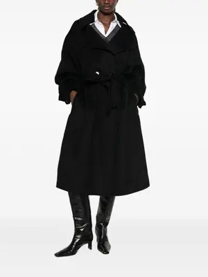 THE FRANKIE SHOP Issen Wool Blend Long Coat - Black
