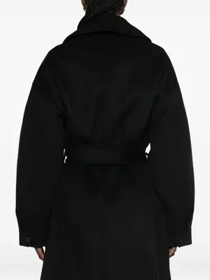 THE FRANKIE SHOP Issen Wool Blend Long Coat - Black