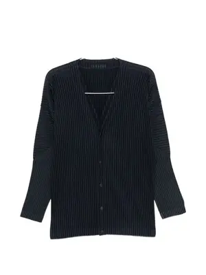 Issey Miyake Pleated Cardigan - Blue