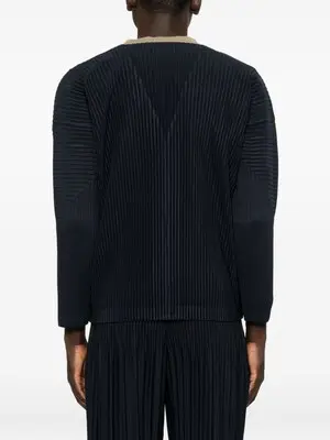 Issey Miyake Pleated Cardigan - Blue