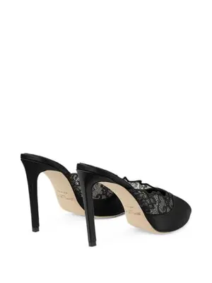 JIMMY CHOO Brigitte Lace Mules - Black