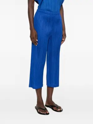 Issey Miyake Pleated Wide-leg Cropped Trousers