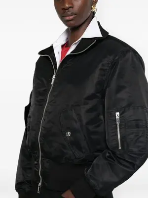 THE FRANKIE SHOP Storm Cropped Bomber Jacket - Black