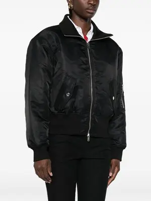 THE FRANKIE SHOP Storm Cropped Bomber Jacket - Black