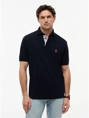 Tommy Hilfiger Classic Fit Crest Logo Polo - Navy