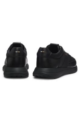 BOSS Monogram Sneakers With Leather Trim