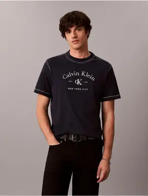 Calvin Klein Calvin Klein Varsity Logo Washed Easy Tee Dark Sapphire