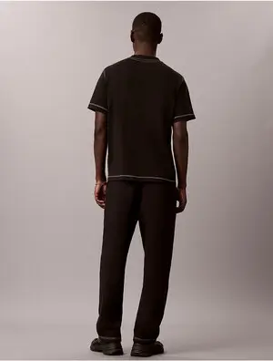 Calvin Klein Stitch Arch Logo Graphic Sweatpants - Black