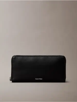 Calvin Klein Signature Logo Strap Zip Wallet Black