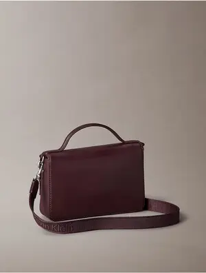 Calvin Klein Signature Logo Strap Flap Phone Crossbody - Fudge