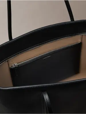 Calvin Klein Embossed Logo Zip Tote Bag - Black