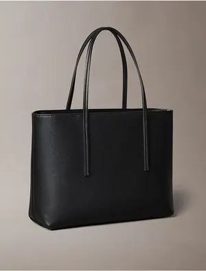 Calvin Klein Embossed Logo Small Tote Bag - Black
