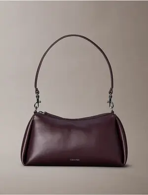 Calvin Klein Signature Logo Strap Small Shoulder Bag - Fudge