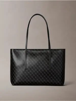 Calvin Klein Coated Monogram Zip Tote Bag