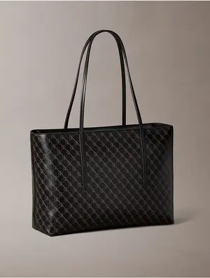Calvin Klein Coated Monogram Zip Tote Bag