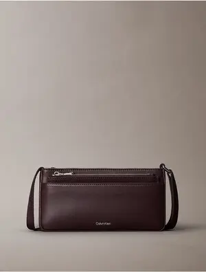 Calvin Klein Signature Logo Strap Zip Phone Crossbody - Fudge