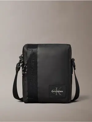 Calvin Klein Monologo Patch Reporter Bag - Black