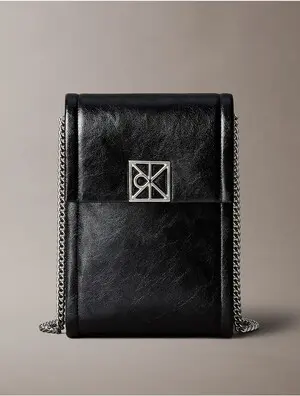 Calvin Klein Emblem Hardware Phone Crossbody - Black