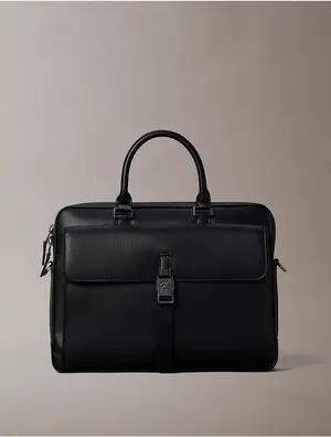 Calvin Klein Emblem Logo Commuter Bag - Black