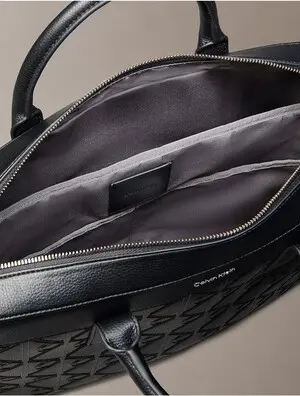 Calvin Klein Debossed Allover Emblem Logo Commuter Bag
