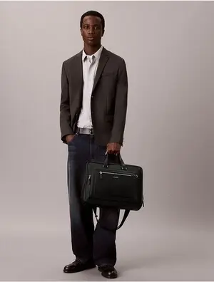 Calvin Klein Raised Logo Slim Commuter Bag
