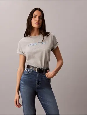 Calvin Klein Classic Varsity Logo Tee - Grey Heather