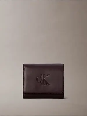 Calvin Klein Embossed Monogram Bifold Wallet Fudge