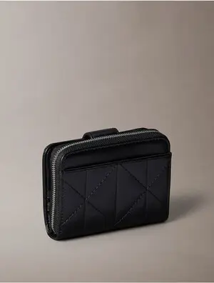 Calvin Klein Quilted Emblem Flap Zip Wallet