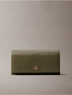 Calvin Klein Monogram Hardware Long Wallet - Olive Night