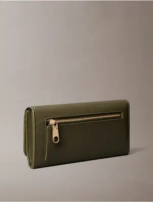 Calvin Klein Monogram Hardware Long Wallet - Olive Night