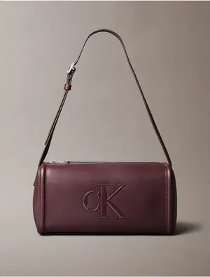 Calvin Klein Bold Monogram Slouchy Shoulder Bag - Fudge