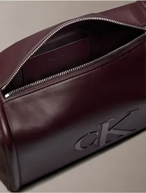 Calvin Klein Bold Monogram Slouchy Shoulder Bag - Fudge