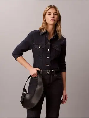 Calvin Klein Crescent Asymmetrical Shoulder Bag - Black