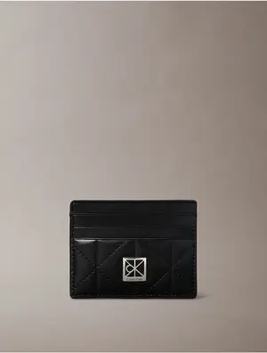 Calvin Klein Quilted Emblem Card Case - Black