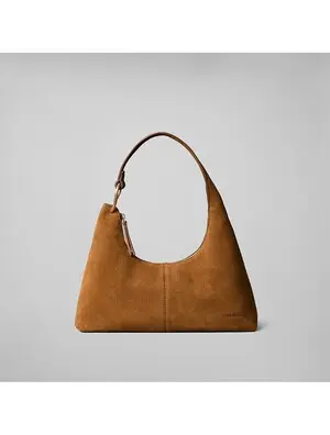 Calvin Klein Slouchy Suede Shoulder Bag - Nuthatch
