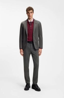 Hugo Extra-slim-fit Suit Jacket In Melange Stretch Twill