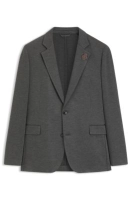 Hugo Extra-slim-fit Suit Jacket In Melange Stretch Twill