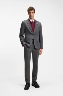 Hugo Melange Stretch Wool Extra-slim Fit Dress Pants