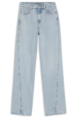 BOSS High-rise Wide-leg Jeans With Contrast Stitching