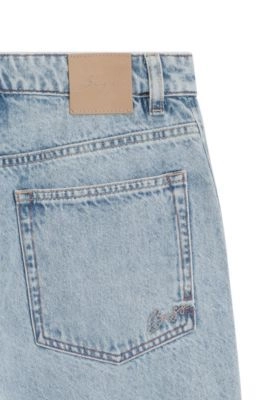 BOSS High-rise Wide-leg Jeans With Contrast Stitching
