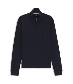 BOSS Cotton-blend Jacket With Waffle Structure And Stand Collar