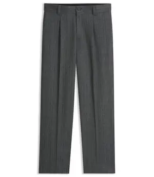 Hugo Herringbone Fabric Modern Fit Pleated Trousers