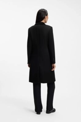 BOSS Single-breasted Formal Wool Coat