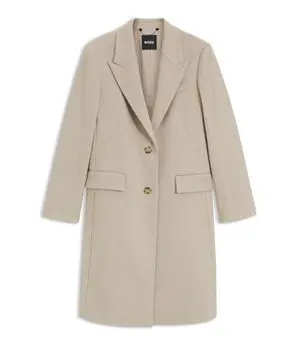 BOSS Single-breasted Formal Wool Coat