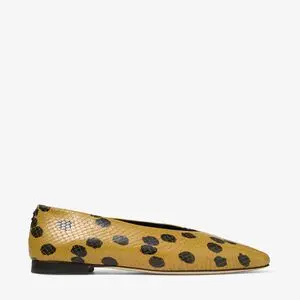 JIMMY CHOO Margot Flat Elaphe Printed Leather Flats