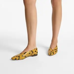 JIMMY CHOO Margot Flat Elaphe Printed Leather Flats