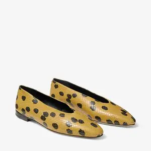 JIMMY CHOO Margot Flat Elaphe Printed Leather Flats